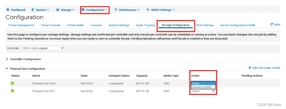 DELL服务器-物理磁盘模式转换为非 RAID 磁盘或支持 RAID 的磁盘_convert to raid capable-CSDN博客