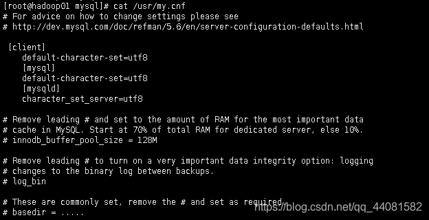 error: Found option without preceding group in config file: /usr/my.cnf at line: 4_centos find ...