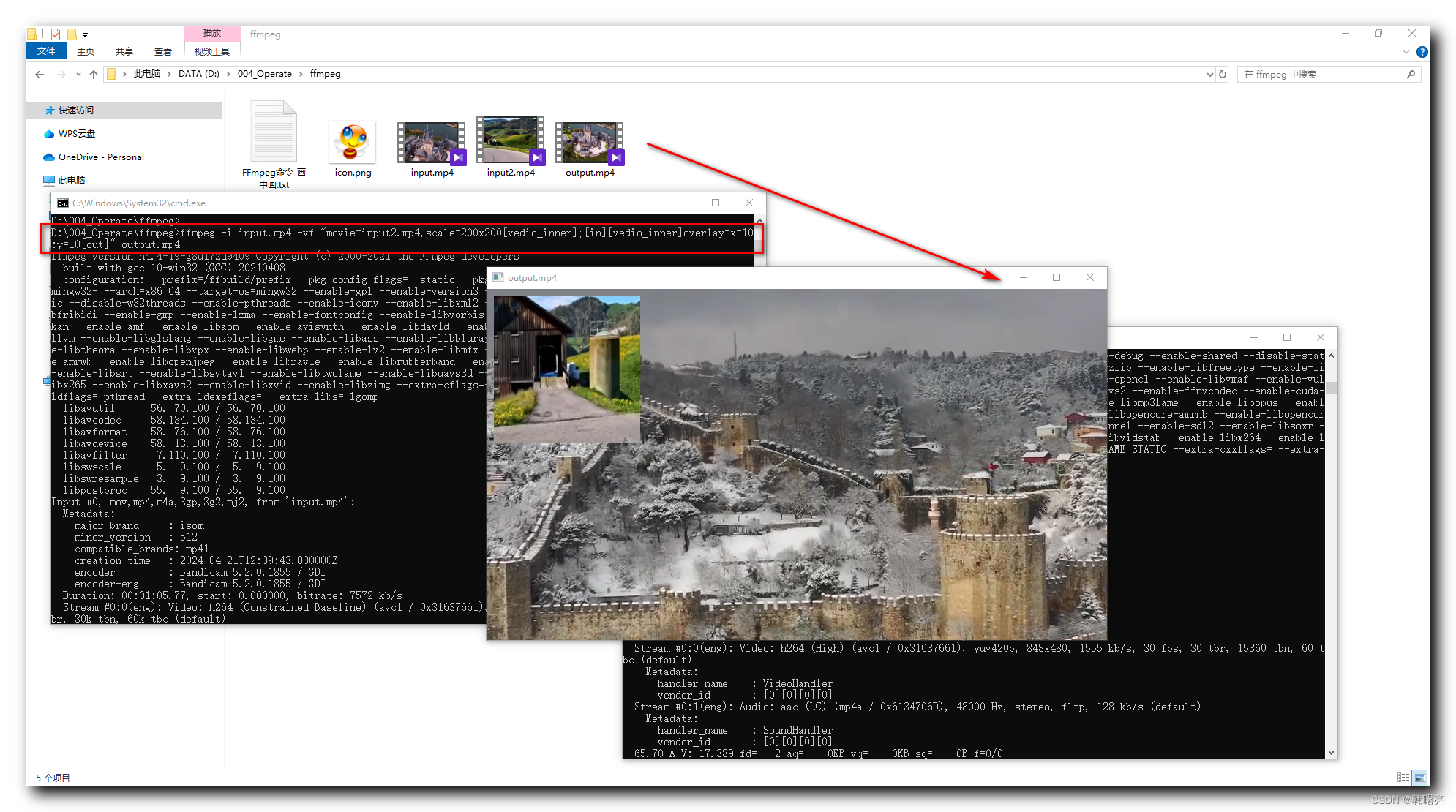 【FFmpeg】Filter 过滤器 ⑤ ( 画中画 - overlay 过滤器 | overlay 过滤器可选参数设置 | 内置参数 | 基础用法 | 控制画中画尺寸及播放效果 | 跑马灯 ...