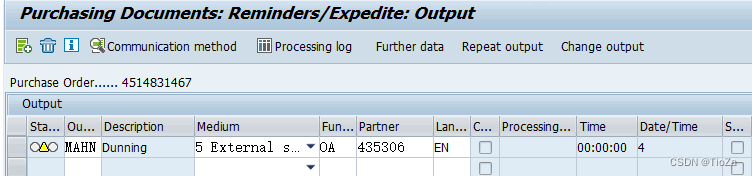 Purchase order reminder dunning ME91F-CSDN博客