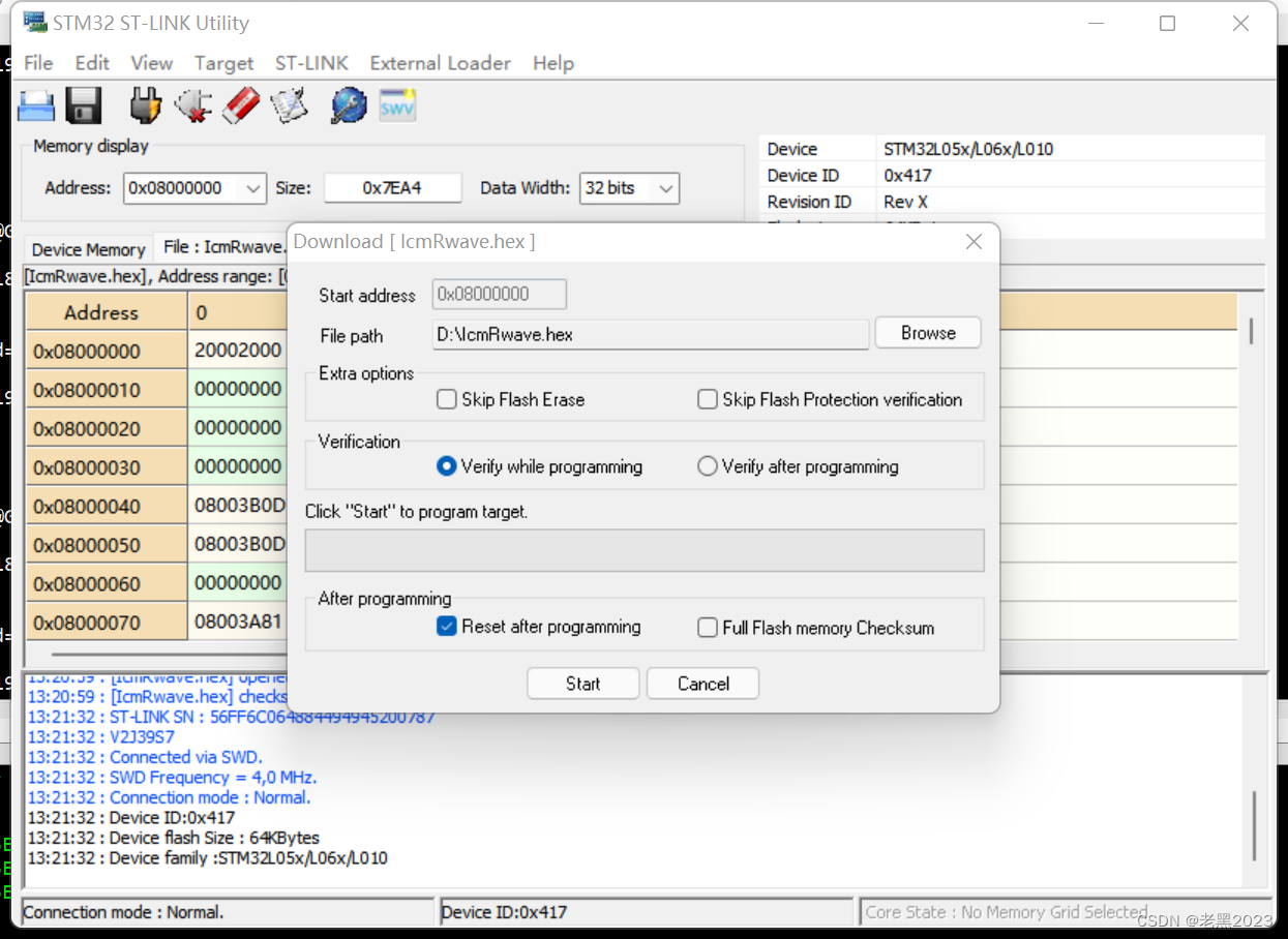 关于用ST-Link烧录STM32L051程序碰到的问题和解决方法_stm32l051 stlink-CSDN博客