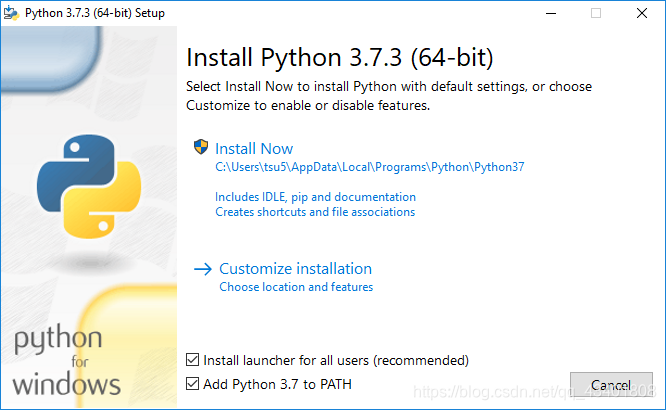 【Python】Python3.7.3 - Windows安装Python以及Python安装目录结构详解_pyshon3.7.3-CSDN博客
