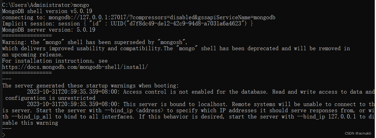 MongoDB5.0.19连接错误解决方案：禁用日志与重新启动命令行,-CSDN博客