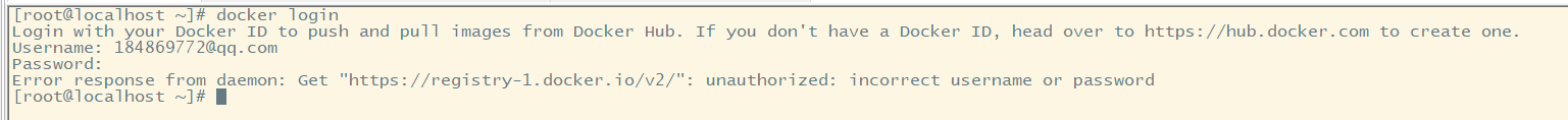 docker login 命令行登录失败，页面登录成功_docker-java unauthorized: incorrect username or pa-CSDN博客