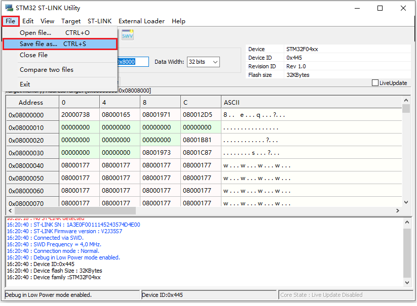 如何读取并拷贝STM32的FLASH内容——使用STM32 ST-LINK Utility工具_stlink读取stm32程序-CSDN博客
