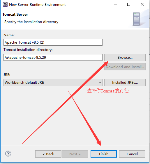 在eclipse中配置Tomcat时，出现“Cannot create a server using the selected type”的错误。...-CSDN博客