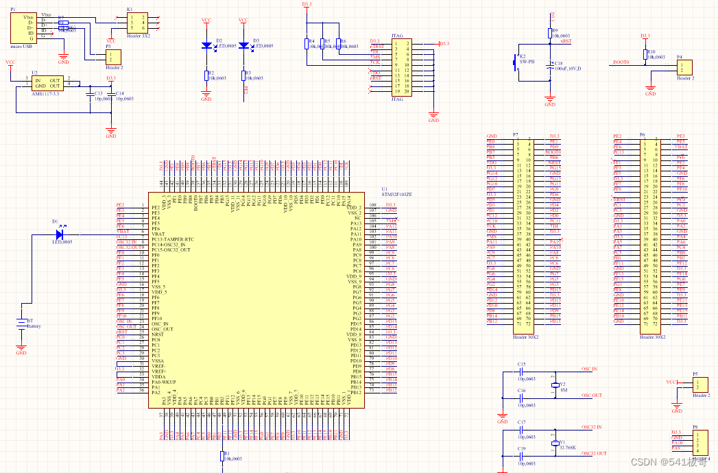 Altium designer—STM32F103ZET6最小系统原理图_stm32f103zet6最小原理图-CSDN博客