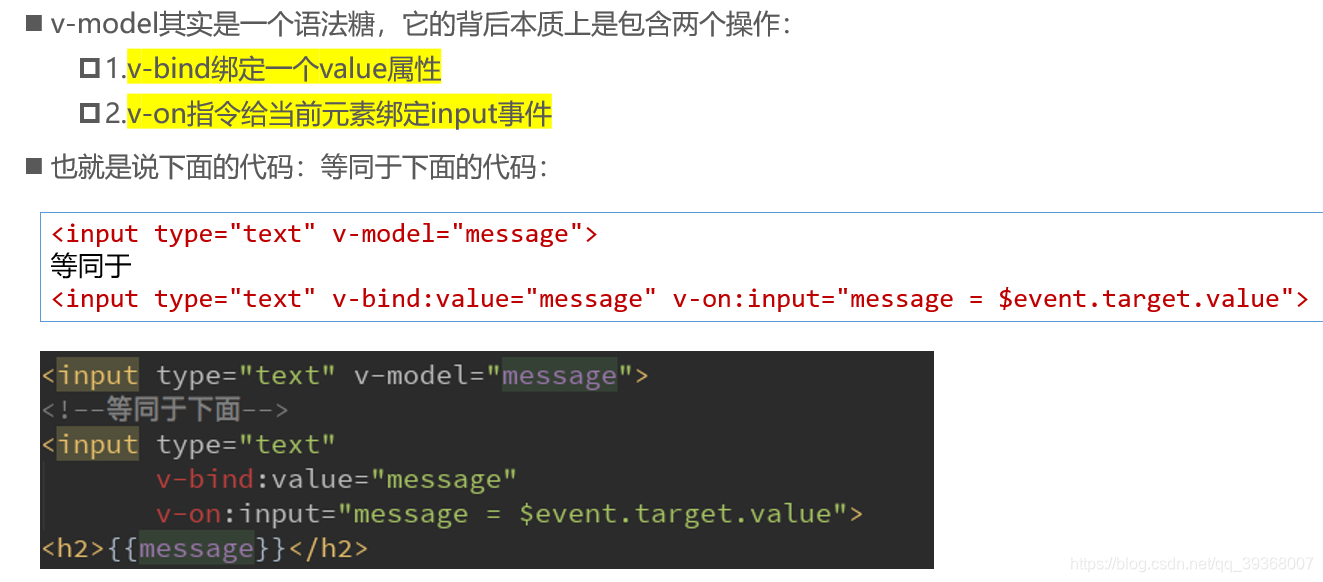 表单绑定 v-model —— :value @input || v-model原理 _v-model value input-CSDN博客