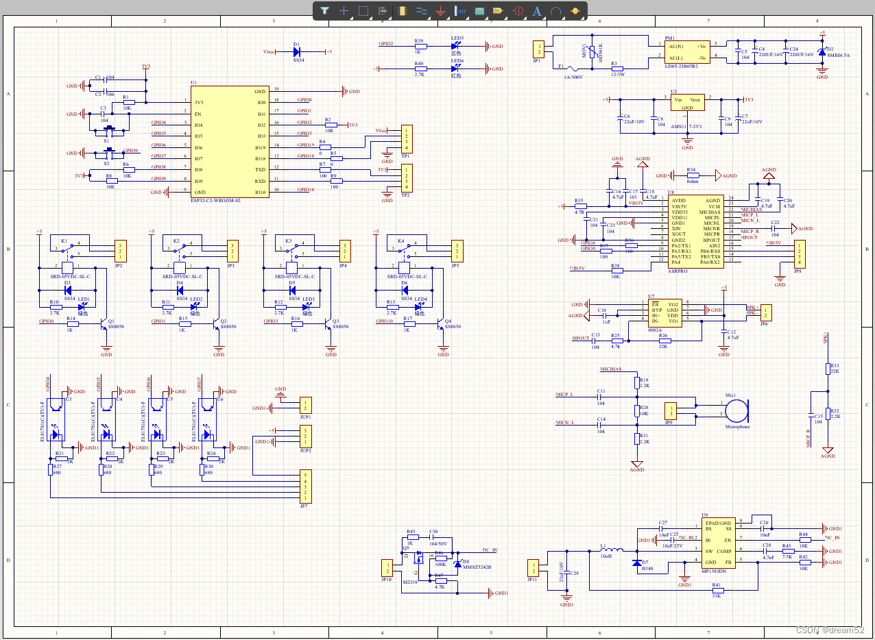 DIY智能开关( ASRPRO+ESP32C3)_asrpro原理图-CSDN博客