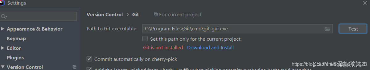 idea Git is not installed_git is not installed unsupported format of git --v-CSDN博客