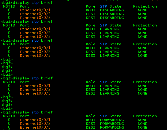 初级应该掌握的破环技术（STP状态机与迁移过程）_stp discarding状态-CSDN博客