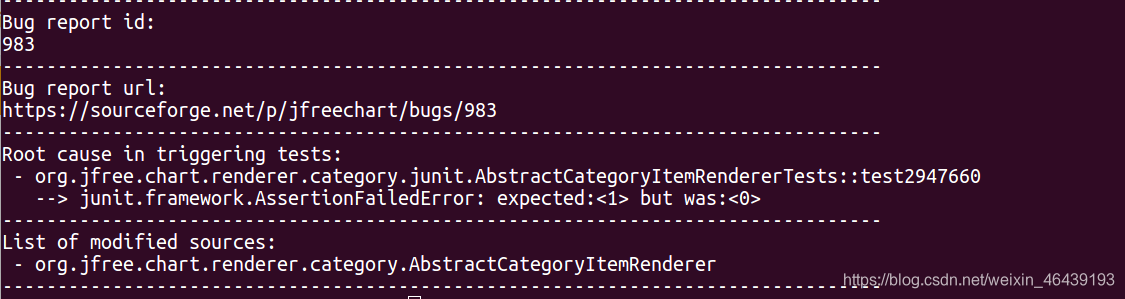 Defects4J查看错误信息（defects4j info -p -b）_defects4j的coverage文件怎么看-CSDN博客