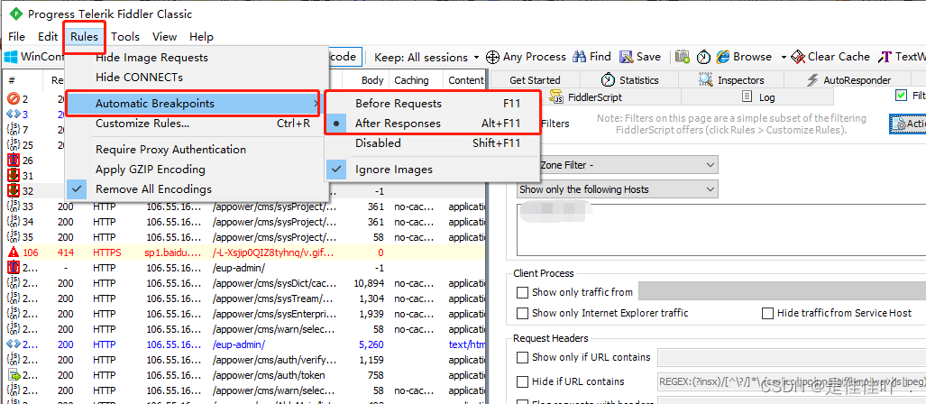 如何在Fiddler中设置断点，并且成功修改内容参数？_fiddler打断点改参数操作-CSDN博客