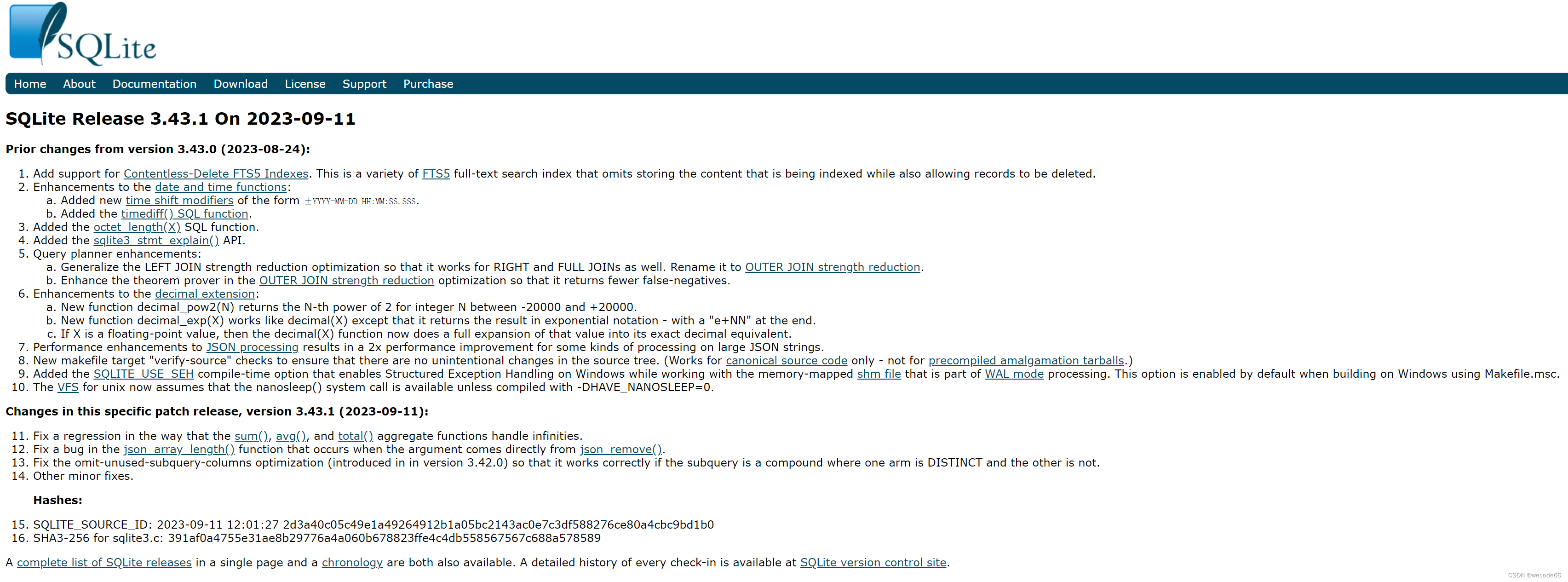 【sql】【sqlite】SQLite Release 3.43.1 On 2023-09-11_sqlite 编译为 3.43.2,但是运行于 3.39.5-CSDN博客