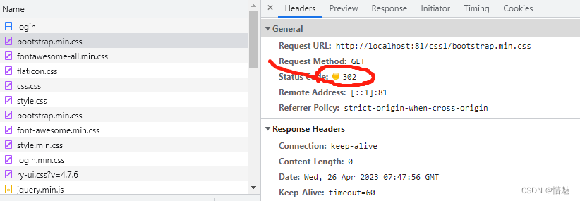 302 302 302 前端一直跳转（redirect ）状态到另一资源，如何解决？css、图片均不显示，thymeleaf模板引入公共资源_前端图片302-CSDN博客