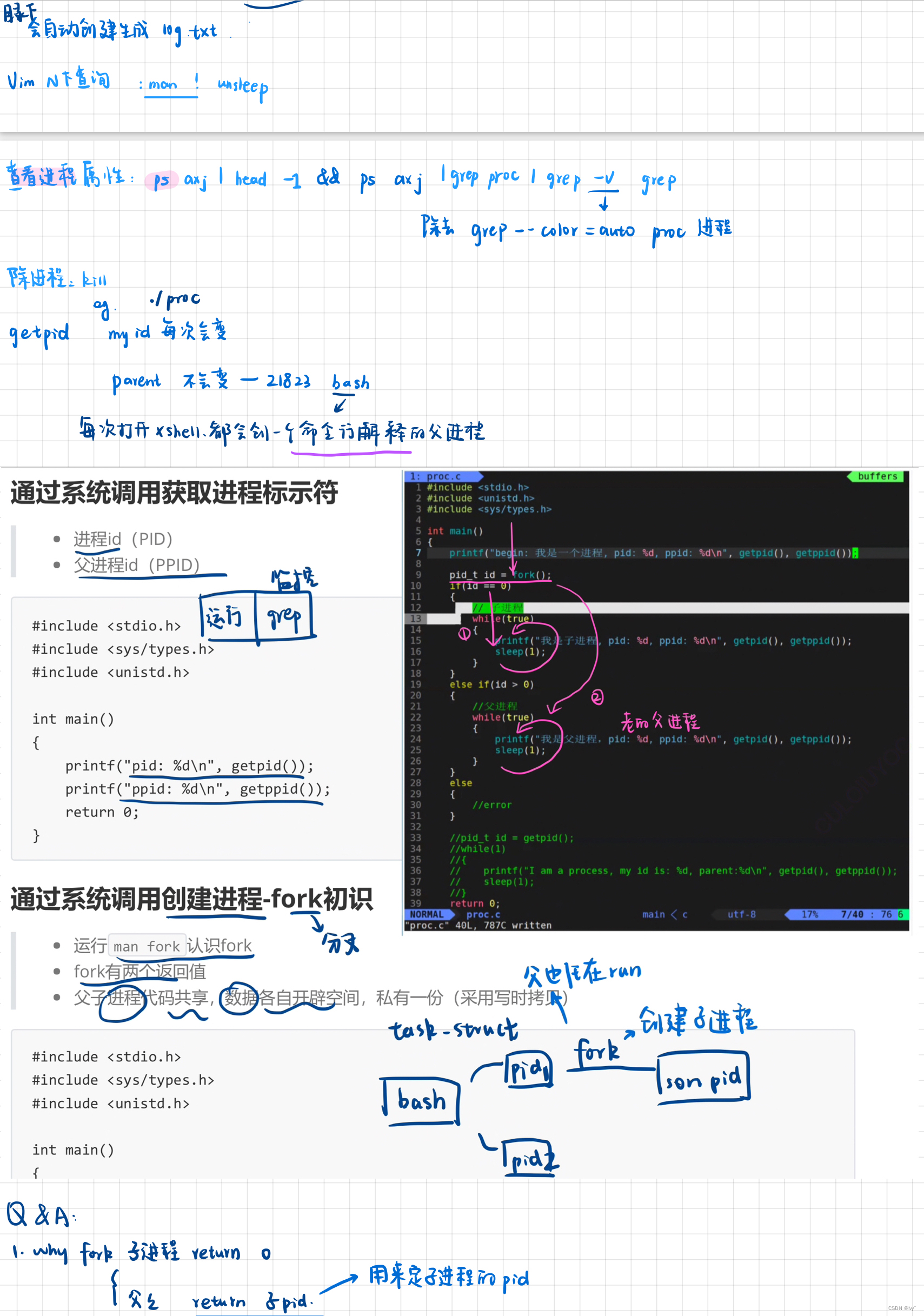 【Linux】进程 | 控制块pcb | task_struct | 创建子进程fork_进程pcb struct-CSDN博客