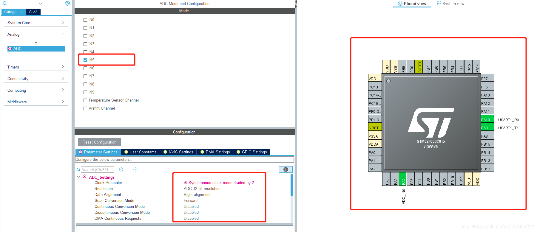 基于stmf030c8t6 的cubemx下生成的ADC值的读取_stm32f030 adc cubemx-CSDN博客