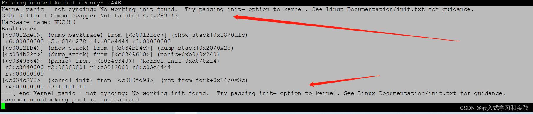 nuc980 linux启动报错，提示 Scanning device for bad blocks 以及 not syncing: No working init found.-CSDN博客