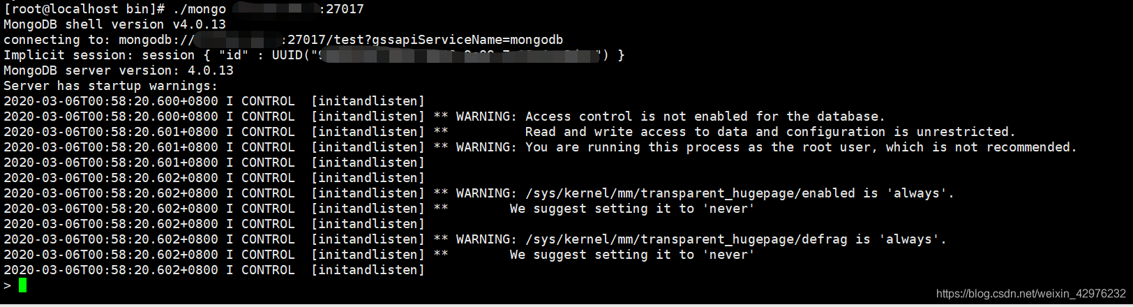 Linux安装mongodb后使用 ./mongo 连接失败_mongodb启动成功 进入mongoshell失败-CSDN博客