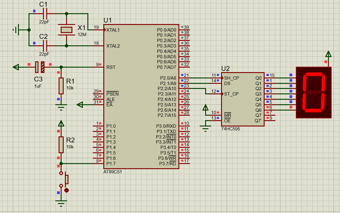 Proteus-51单片机-74HC595串入并出_74hc595仿真-CSDN博客