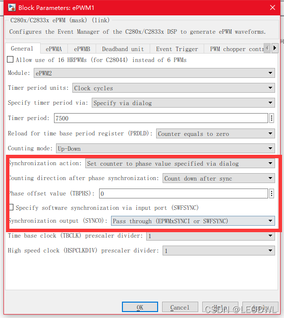 基于F28335的Simulink代码生成（二）——EPWM模块同步设置问题_simulink的epwm怎么设置-CSDN博客
