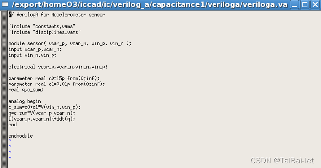 verilog编写软件 - Cadence下切换编译器及进行VerilogA编译与建模并生成symbol（以三明治式加速度传感器为例） - 赛派号