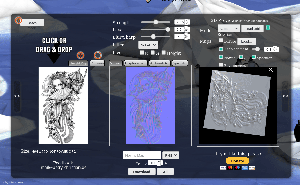 一个免费在线法线贴图生成器(Normal Map Generator)-CSDN博客