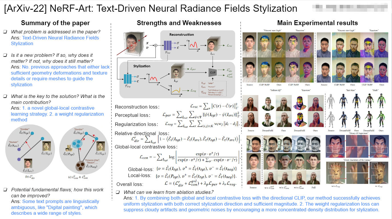 [论文解析] NeRF-Art: Text-Driven Neural Radiance Fields Stylization_ext2mesh: text-driven neural ...