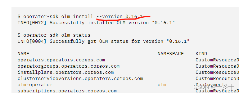 Failed to get OLM status: error getting installed OLM version (set --version to override the ...