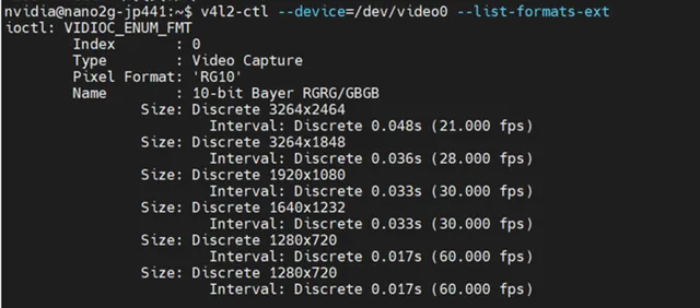 Jetson(ubuntu18.04)使用v4l2-ctl工具USB摄像头和CSI 摄像头的规格参数查看方法_v4l2查看摄像头参数-CSDN博客
