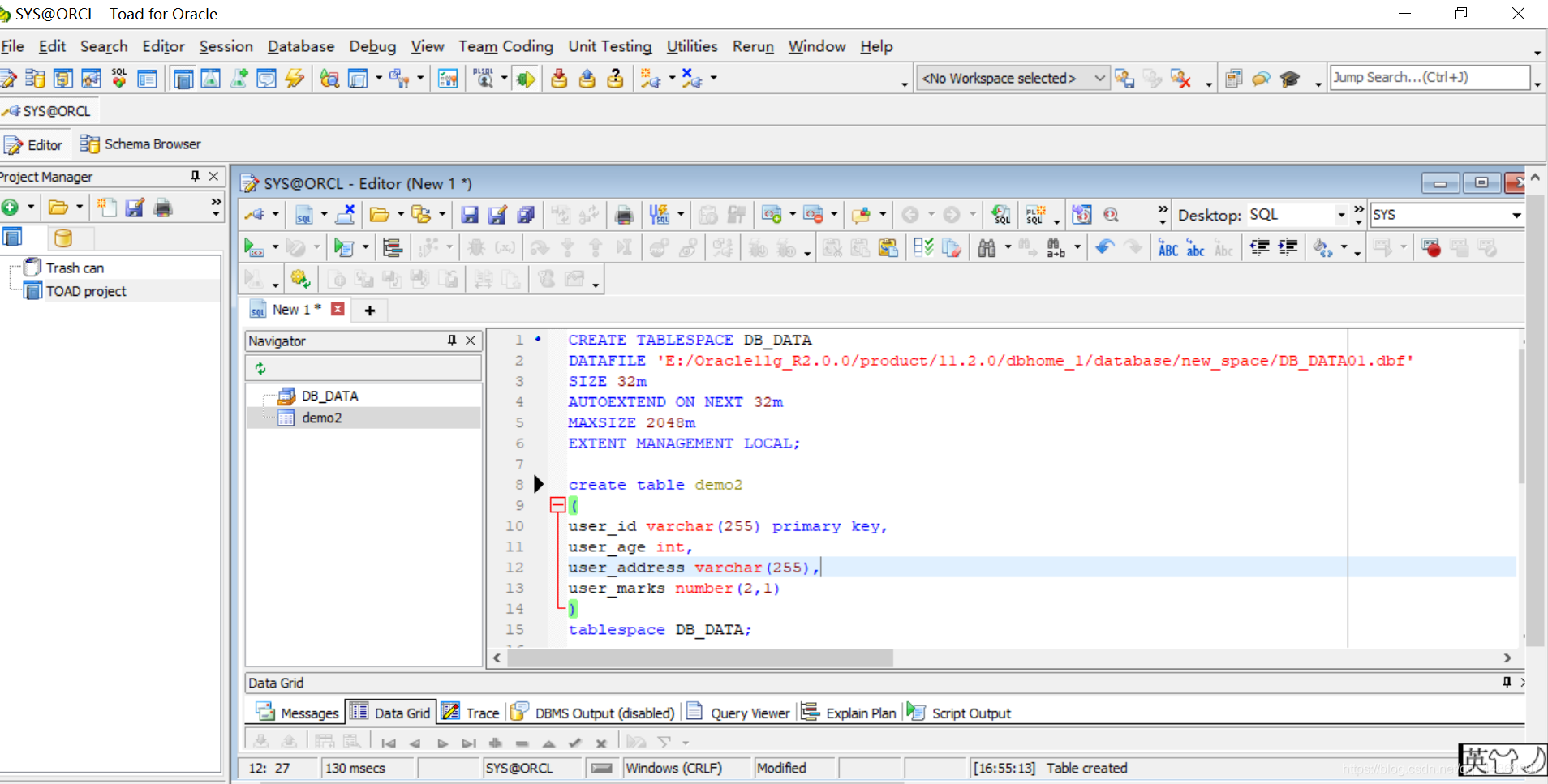 Toad for Oracle 14.0使用过程记录|新建删除表空间|查看新建删除表|新建用户|添加自增属性|导入数据-CSDN博客