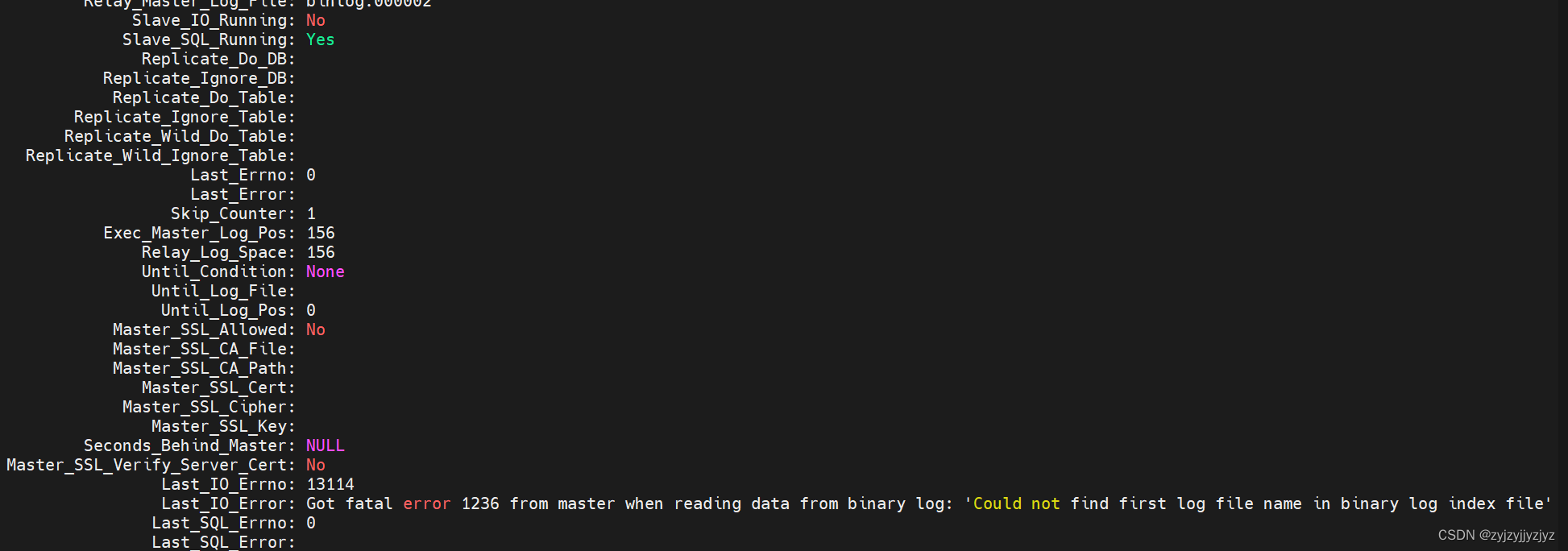 Got fatal error 1236 from master when reading data from binary log-CSDN博客