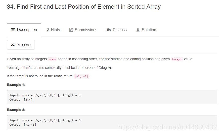 Leetcode 34. Find First and Last Position of Element in Sorted Array 在 ...