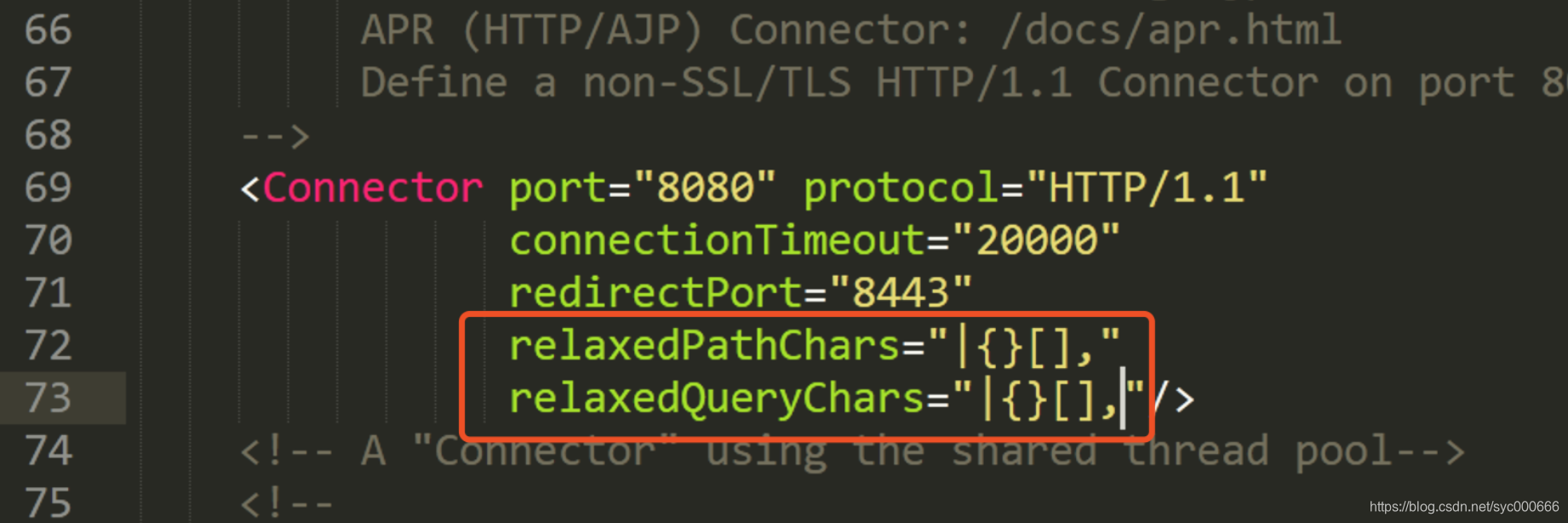 Tomcat中Invalid character found in the request target. The valid characters are defined in RFC ...