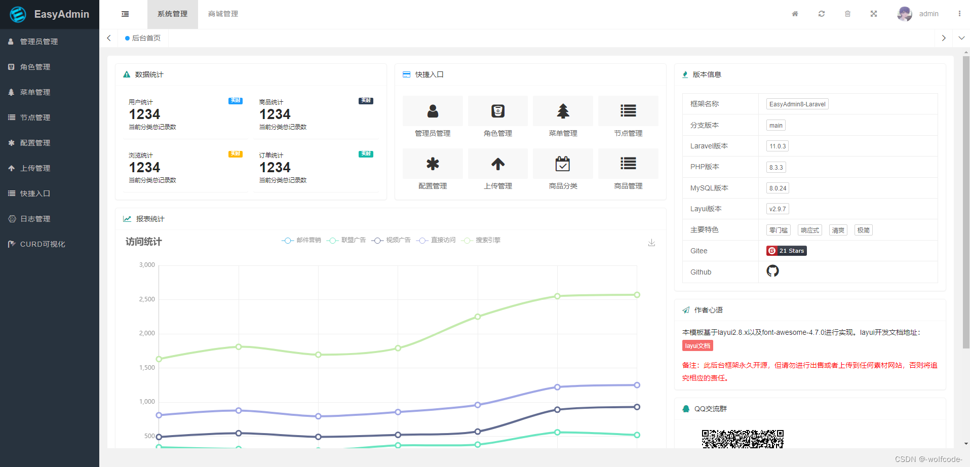EasyAdmin8-Laravel 更新 Laravel 版本 11.x ，PHP 要求提升到 8.2_laravel easyadmin-CSDN博客