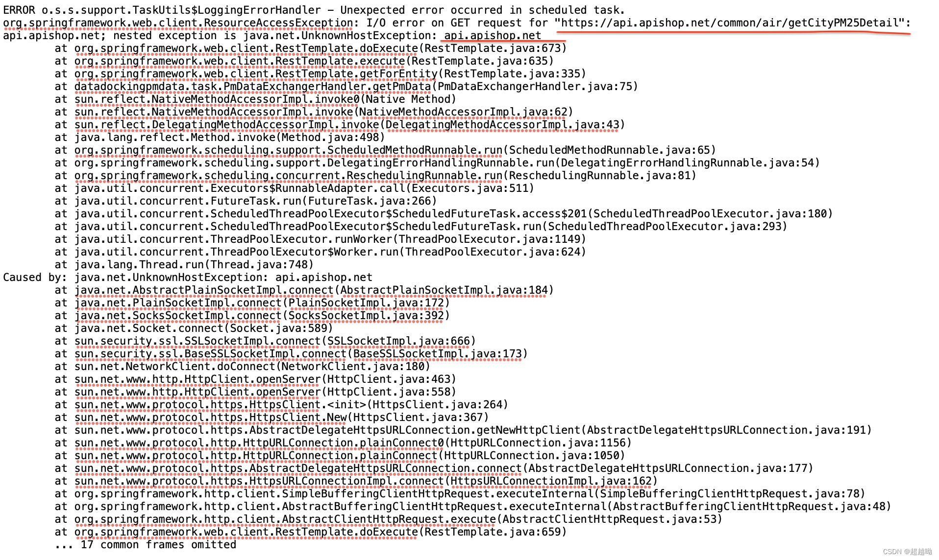 Java中域名解析报错解决方案_error o.s.s.support.taskutils$loggingerrorhandler -CSDN博客