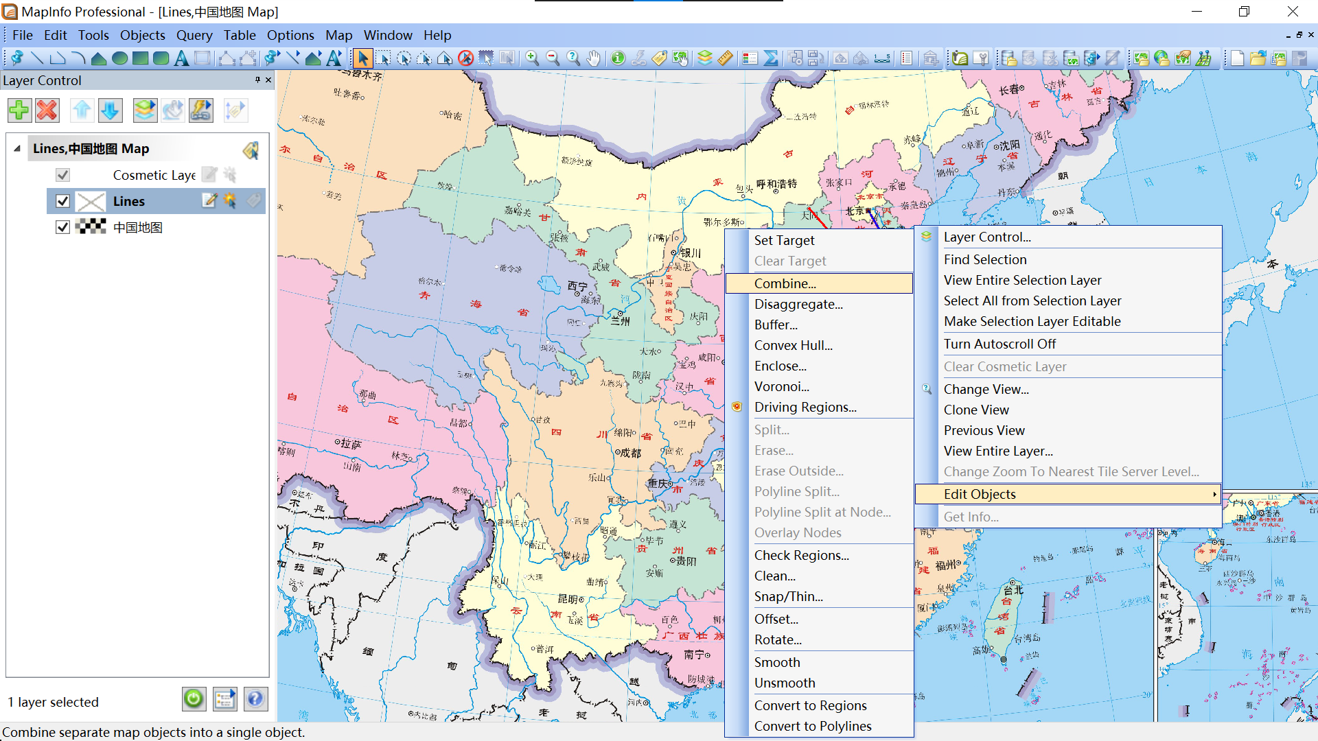 交通运输地理空间分析 - 第 4 节课：MapInfo 基础操作，地图元素的组合、分离，以及线对象的创建-CSDN博客