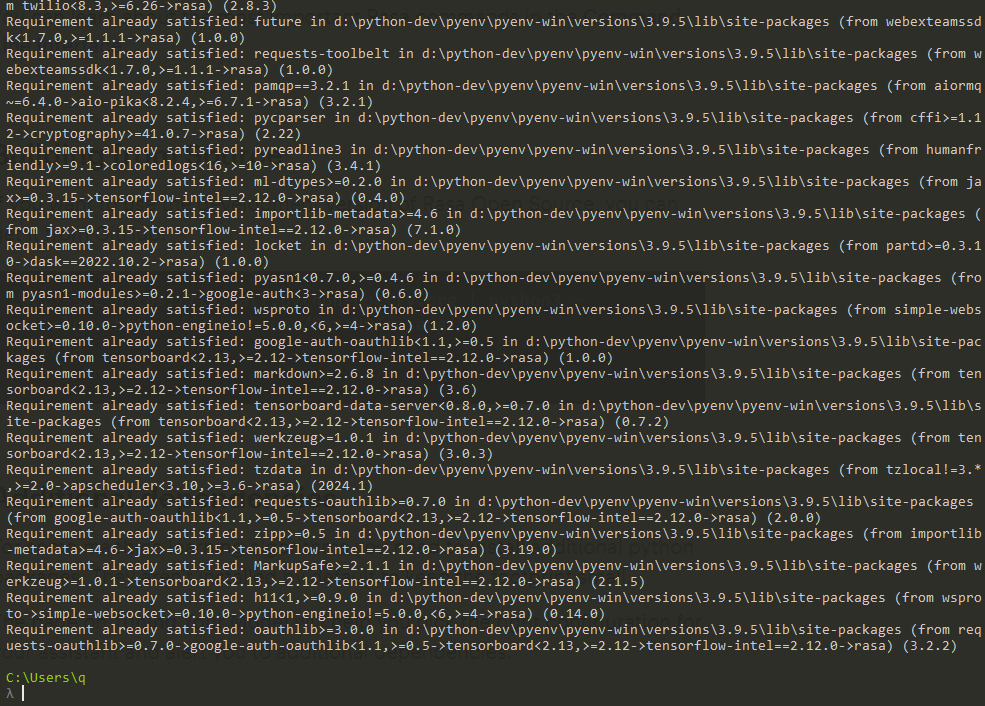 《Ai企业知识库》-模型实践-rasa开源学习框架-搭建简易机器人-环境准备(针对windows)-02_rasa框架-CSDN博客