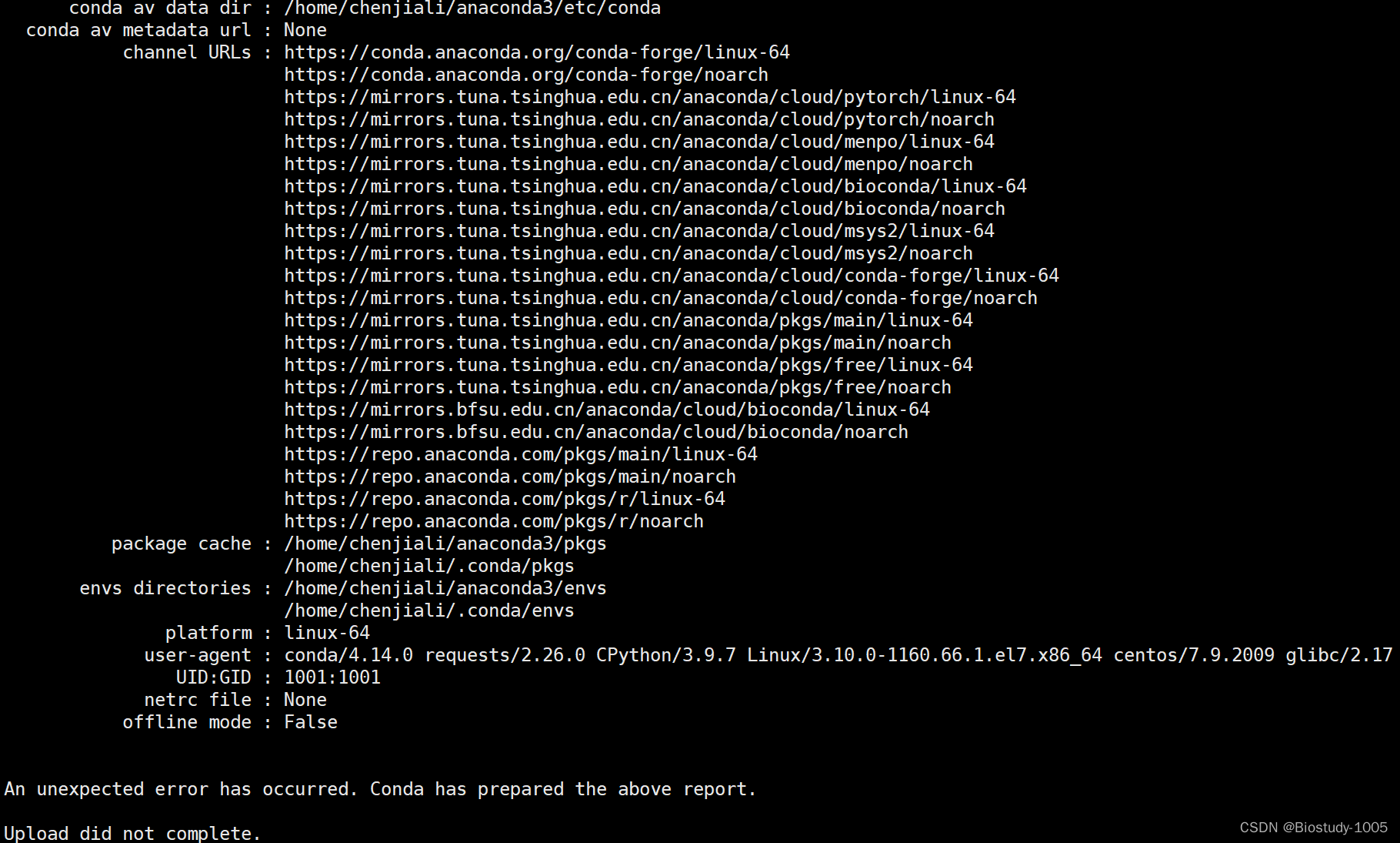 Conda安装时报错“An unexpected error has occurred. Conda has prepared the above report.”-CSDN博客