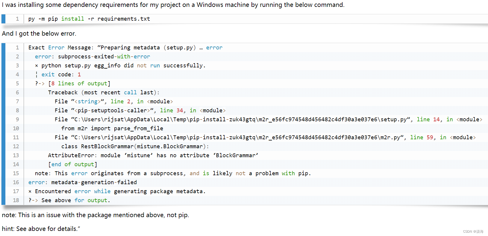 AttributeError: module ‘mistune’ has no attribute ‘BlockGrammar’_attributeerror: module 'mistune ...