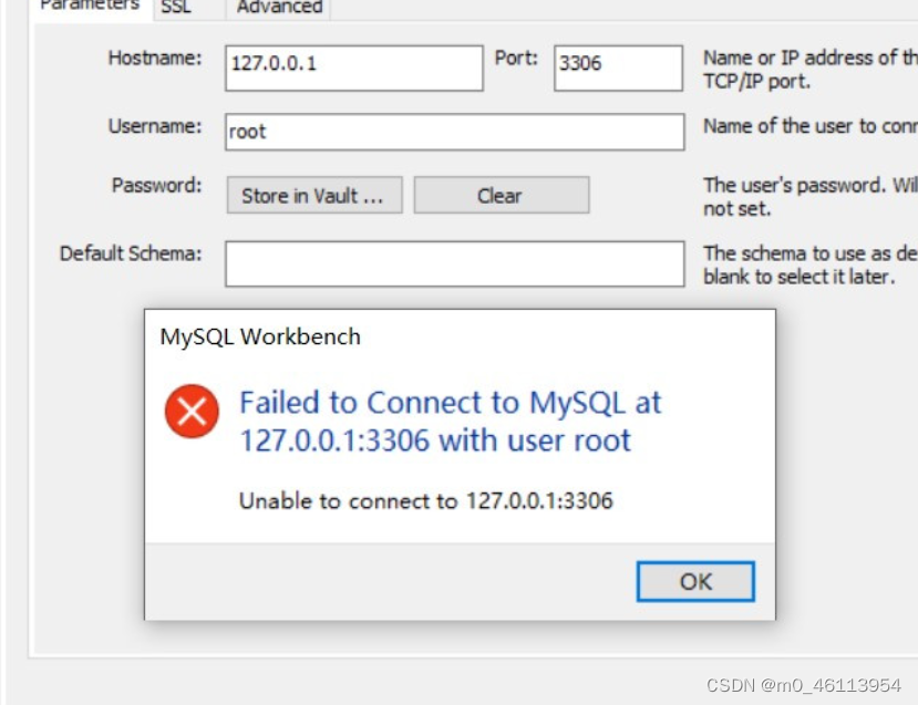 【MySQL】登录错误：Failed to connect to MySQL at localhost:3306 with user root-CSDN博客