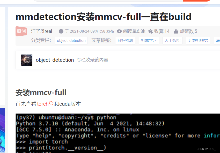 【mmcv报错】ModuleNotFoundError: No module named ‘mmcv.runner_python_1900_-GitCode 开源社区
