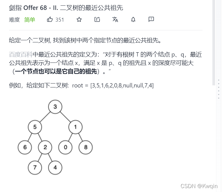 Leetcode 剑指offer68二叉树最近的公共祖先 Csdn博客
