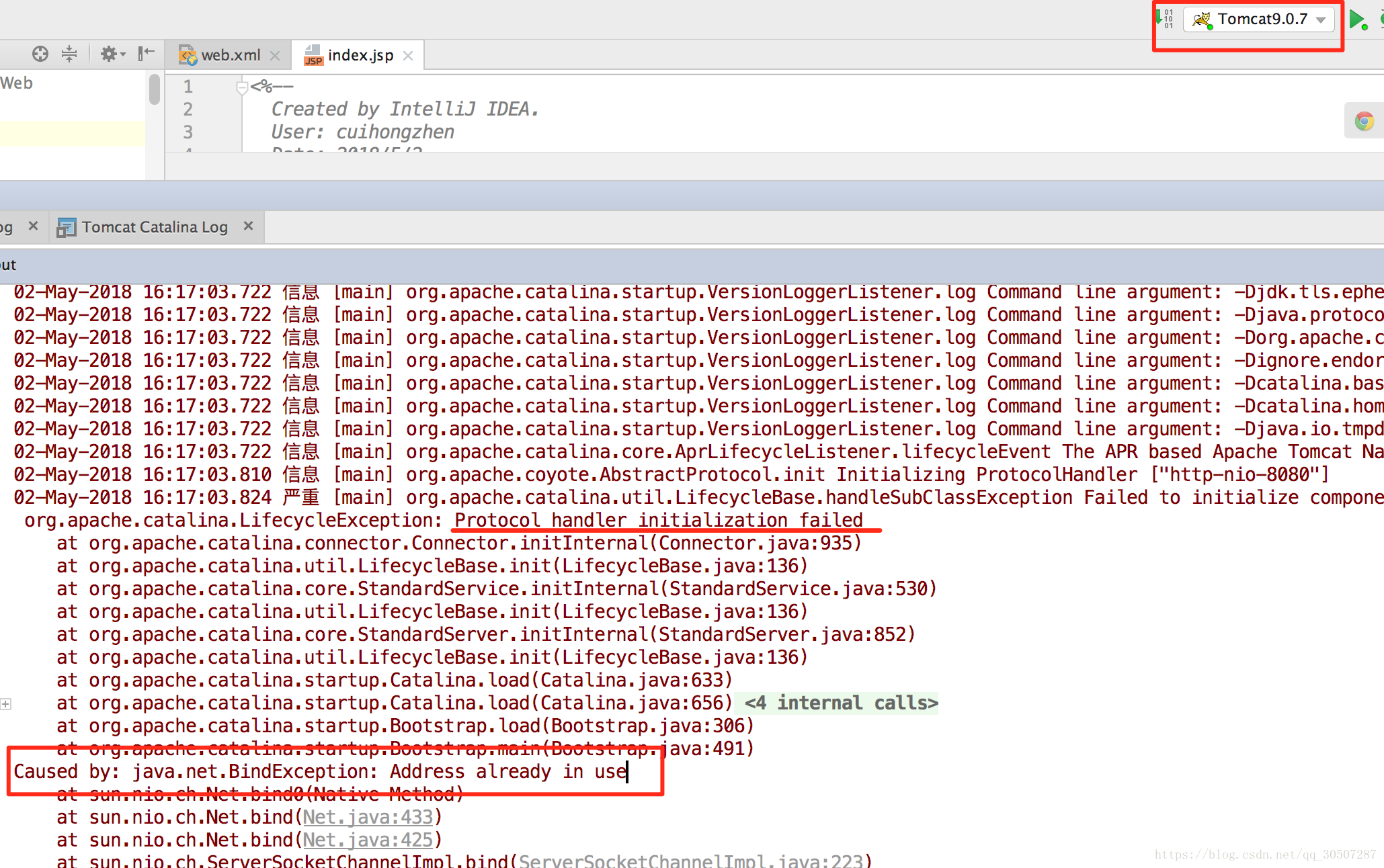 org.apache.catalina.LifecycleException: Protocol handler initialization failed-CSDN博客