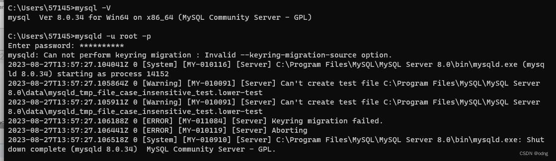 MySQL安装记录_attempting to update the permissions for the data -CSDN博客