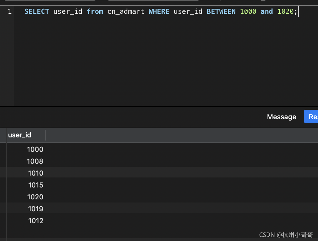 mysql使用 BETWEEN AND 查询_mysql支持between and吗-CSDN博客