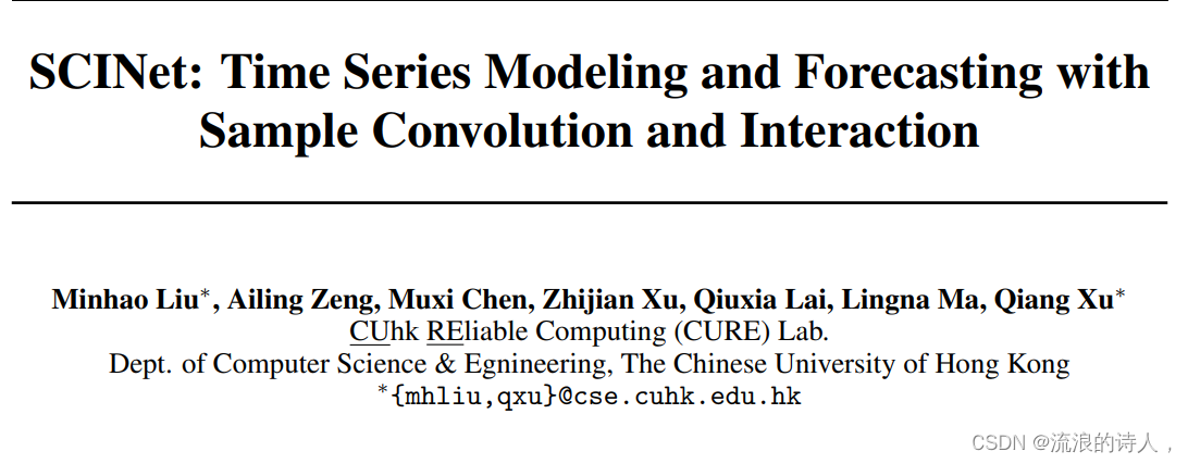 SCINet: Time Series Modeling and Forecasting withSample Convolution and Interaction_scinet: time ...