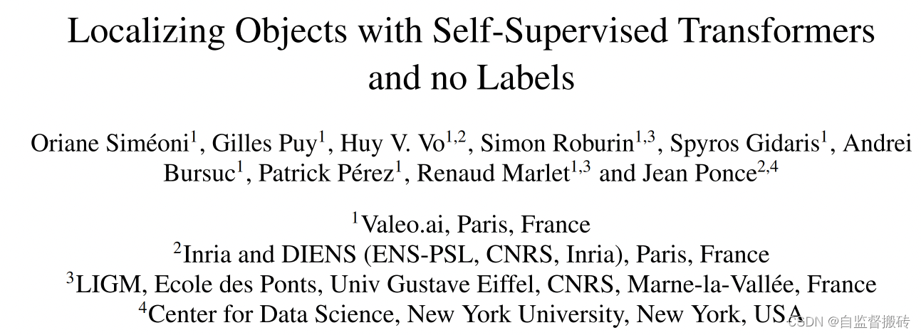 论文阅读《Localizing Objects with Self-Supervised Transformers and no Labels》-CSDN博客