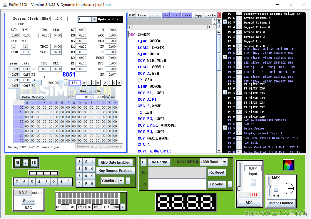 基于SDCC和Edsim51的代码仿真、点亮LED实验_sdcc解压包那个是可执行文件-CSDN博客